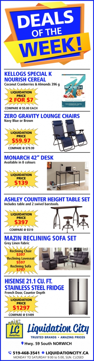 Deals Of The Week!, Liquidation City, Norwich, ON